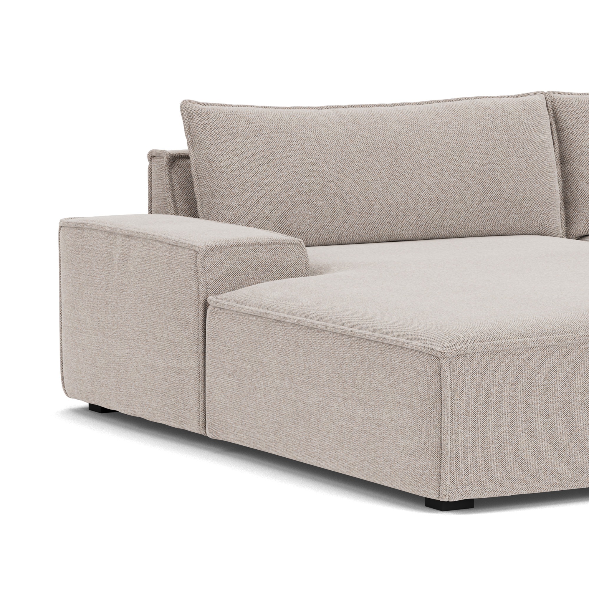 Daphne, 2-personers chaiselong venstre modulsofa Sand - Agnes Brown - SOFACOMPANY