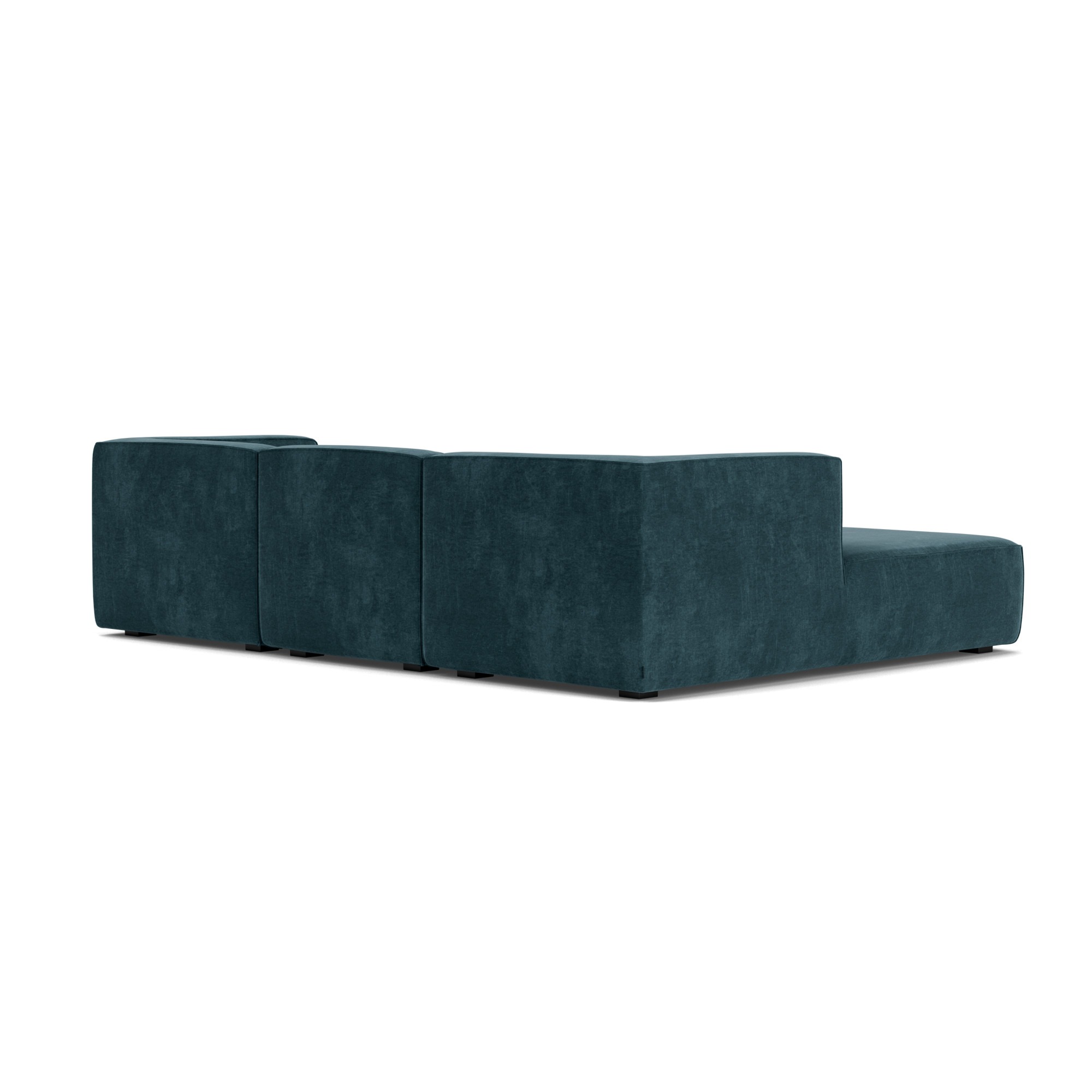 Dane, 3-Sitzer Modulsofa mit Récamiere links Blau - Danny Dusty Blue - SOFACOMPANY