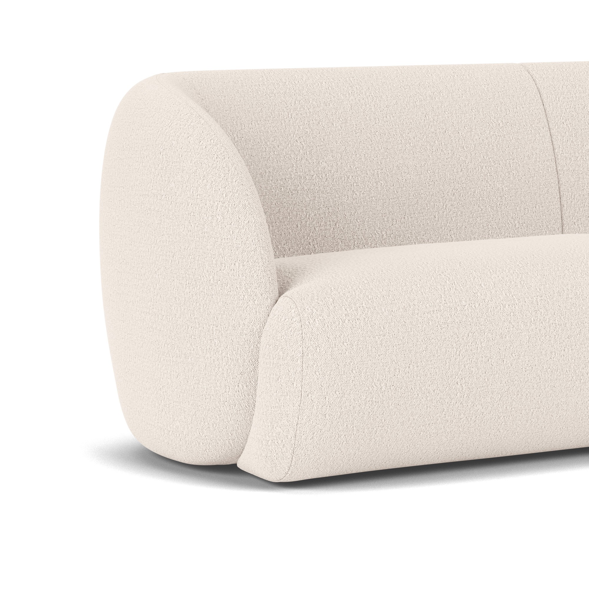 Paula, modulaire 3-zits zetel chaise longue rechts Witte - Maya Cream - SOFACOMPANY