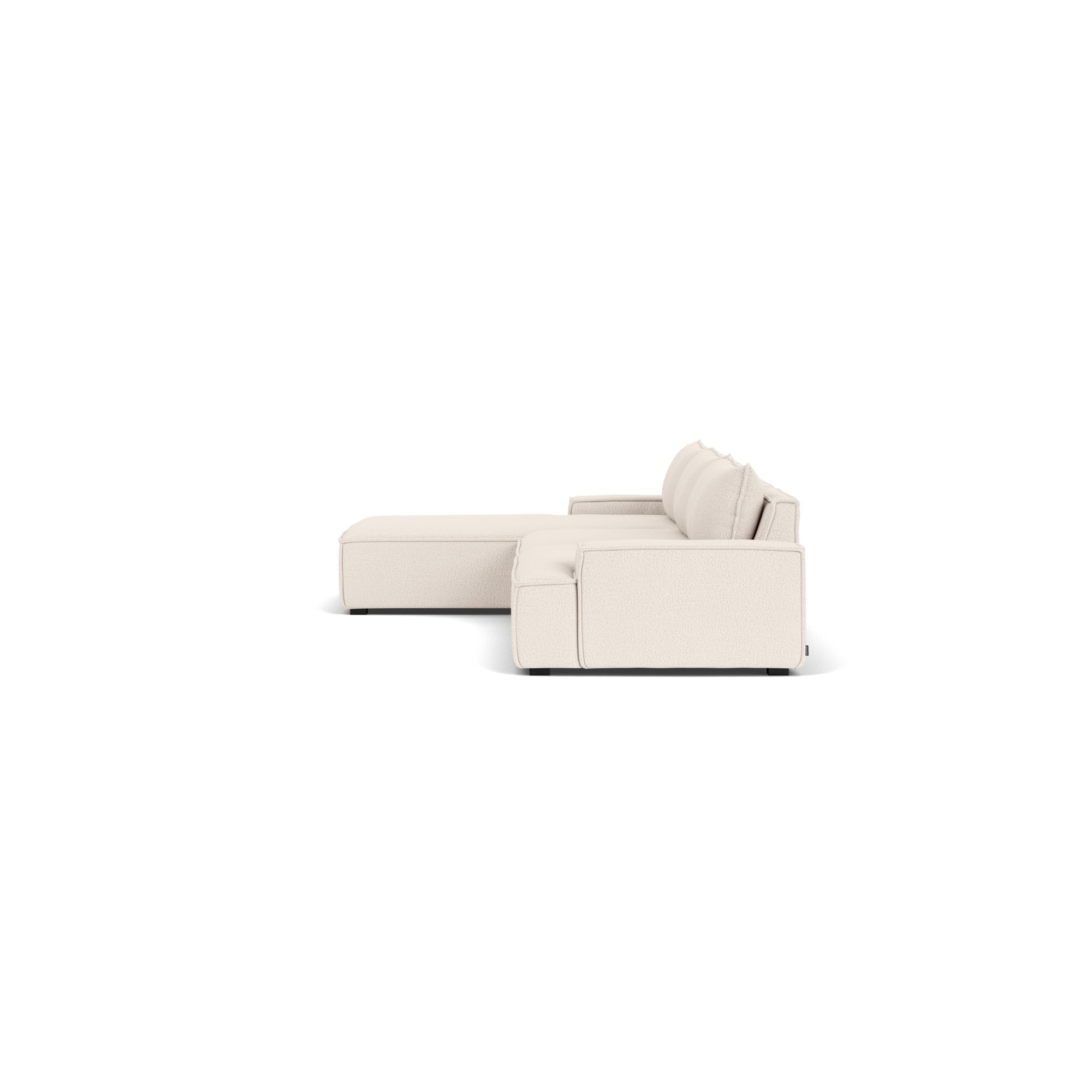 Daphne, 3-Sitzer Modulsofa mit Récamiere links Weiß - Maya Cream - SOFACOMPANY
