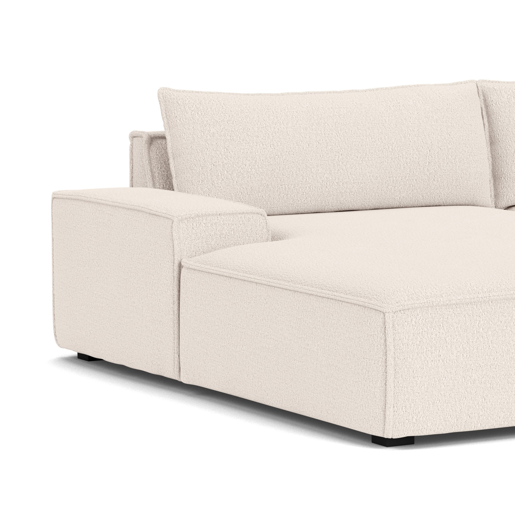 Daphne, modulaire 2-zits zetel chaise longue links Witte - Maya Cream - SOFACOMPANY