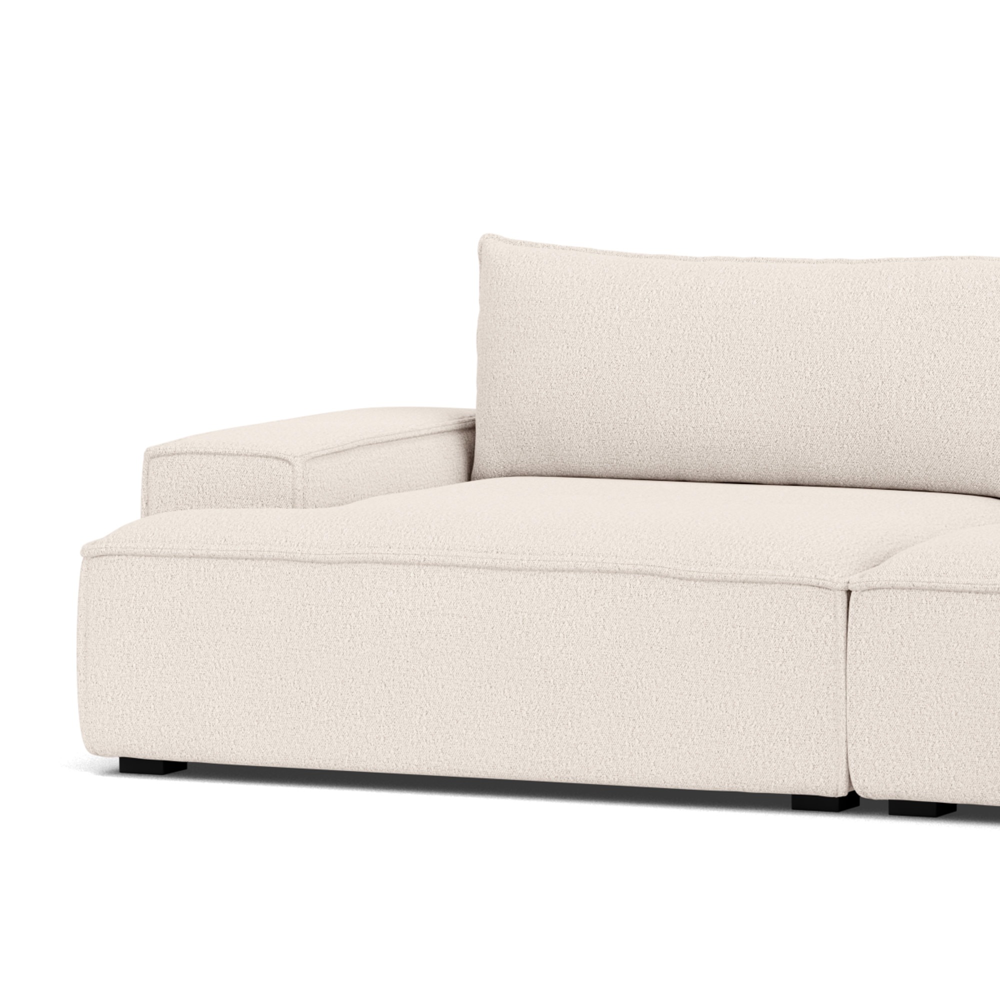 Daphne, Modulsofa, Ecke rechts Weiss - Maya Cream - SOFACOMPANY