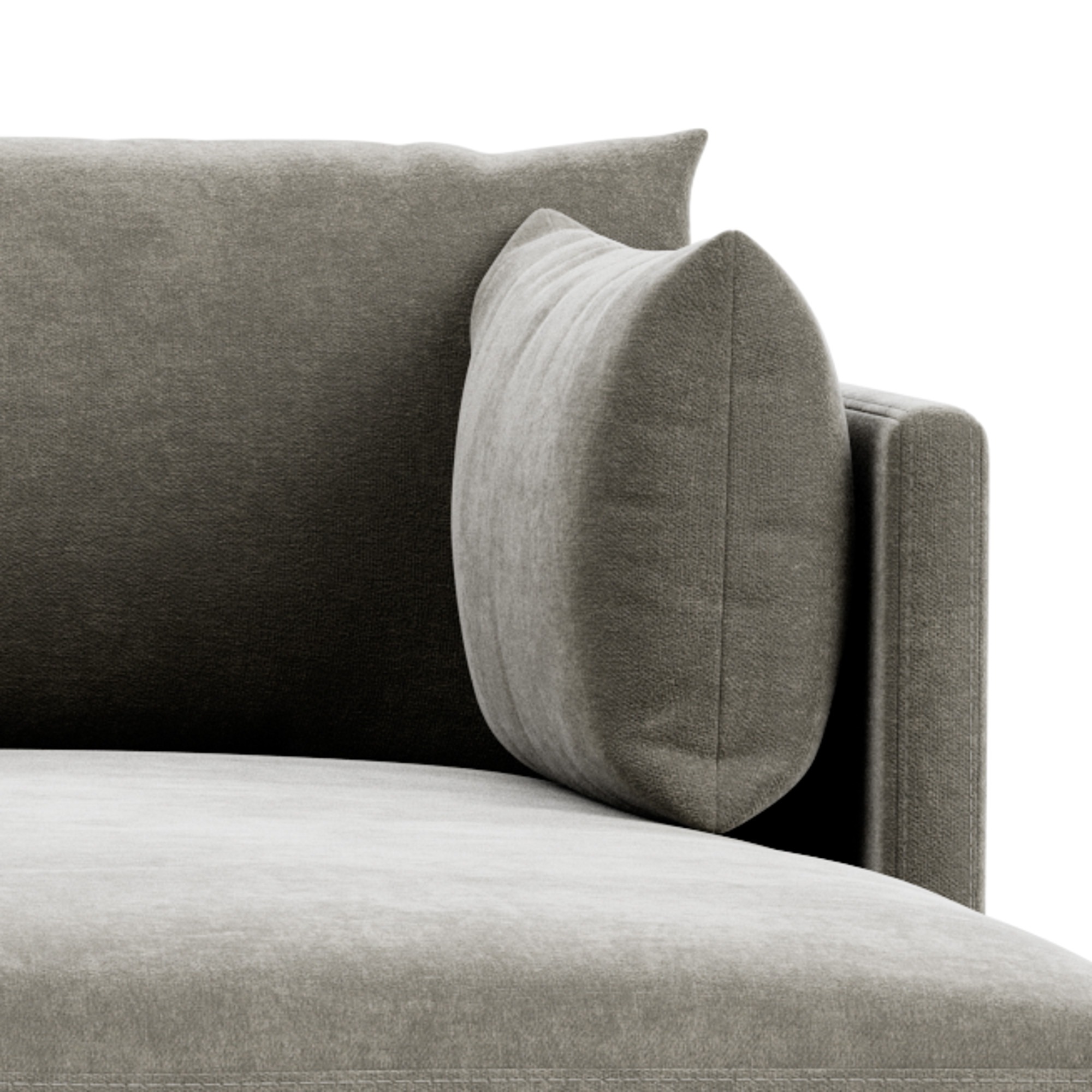 Vincent, 3-personers dobbelt chaiselong modulsofa Grøn - Planet Grey ...