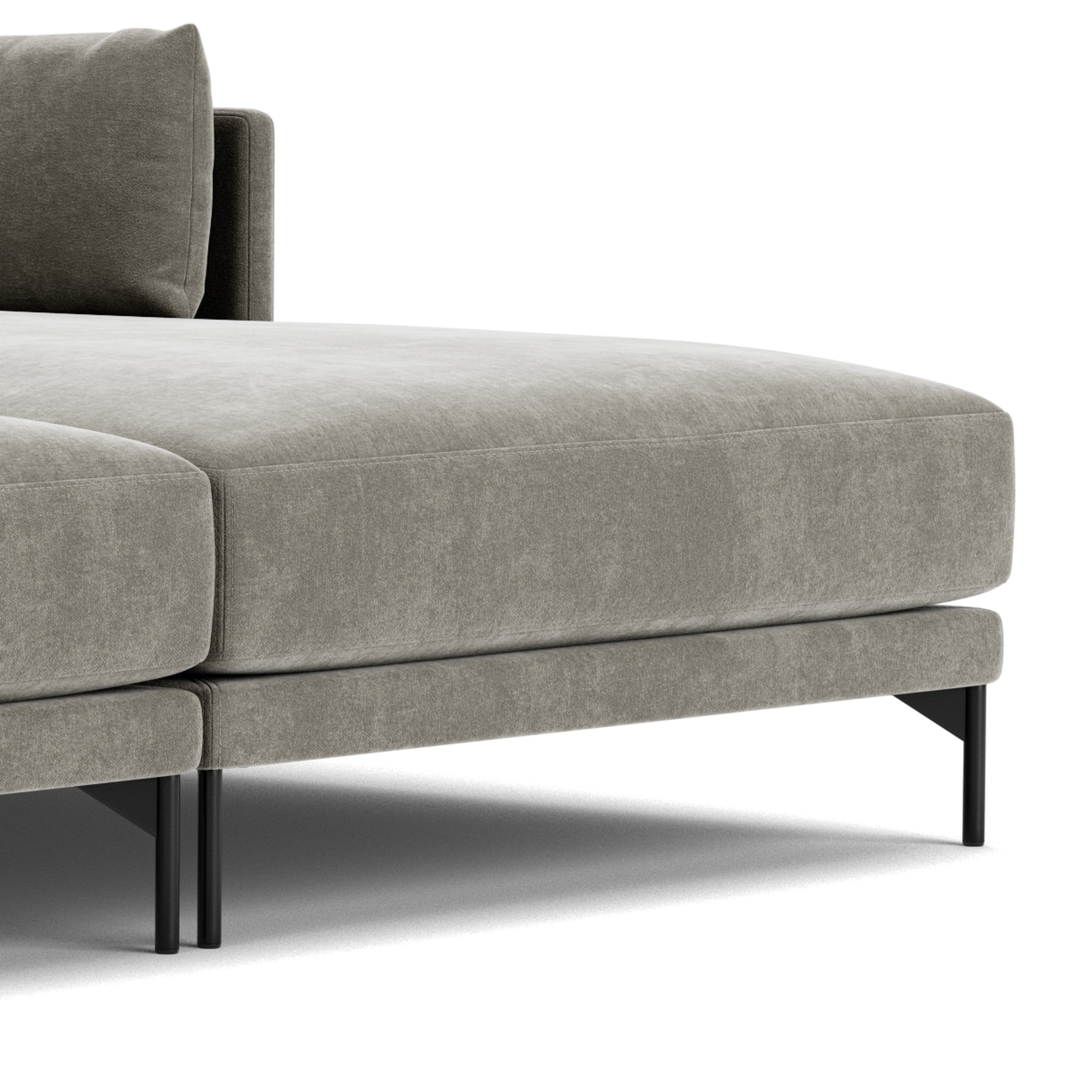 Vincent, 3-personers dobbelt chaiselong modulsofa Grøn - Planet Grey ...