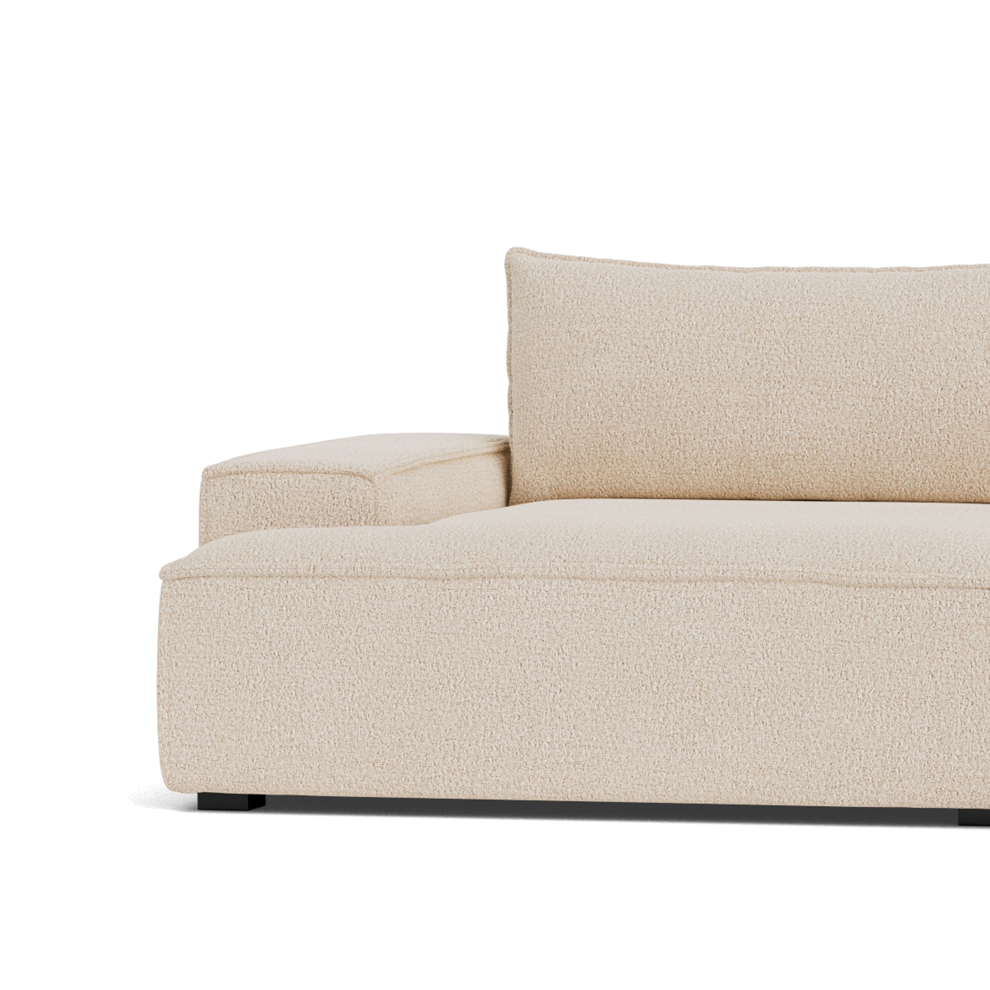Daphne, 3-personers chaiselong højre modulsofa Sand - Pasha Dune - SOFACOMPANY