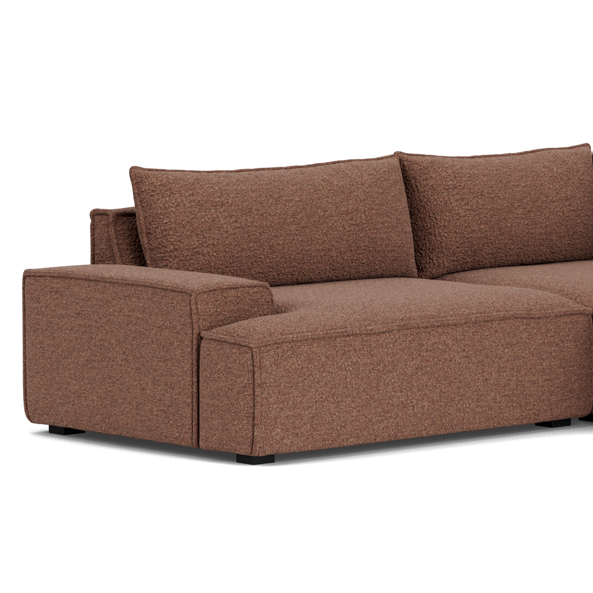 Daphne, hörnmodulsofa, vänster Brun - Pebble Rust - SOFACOMPANY