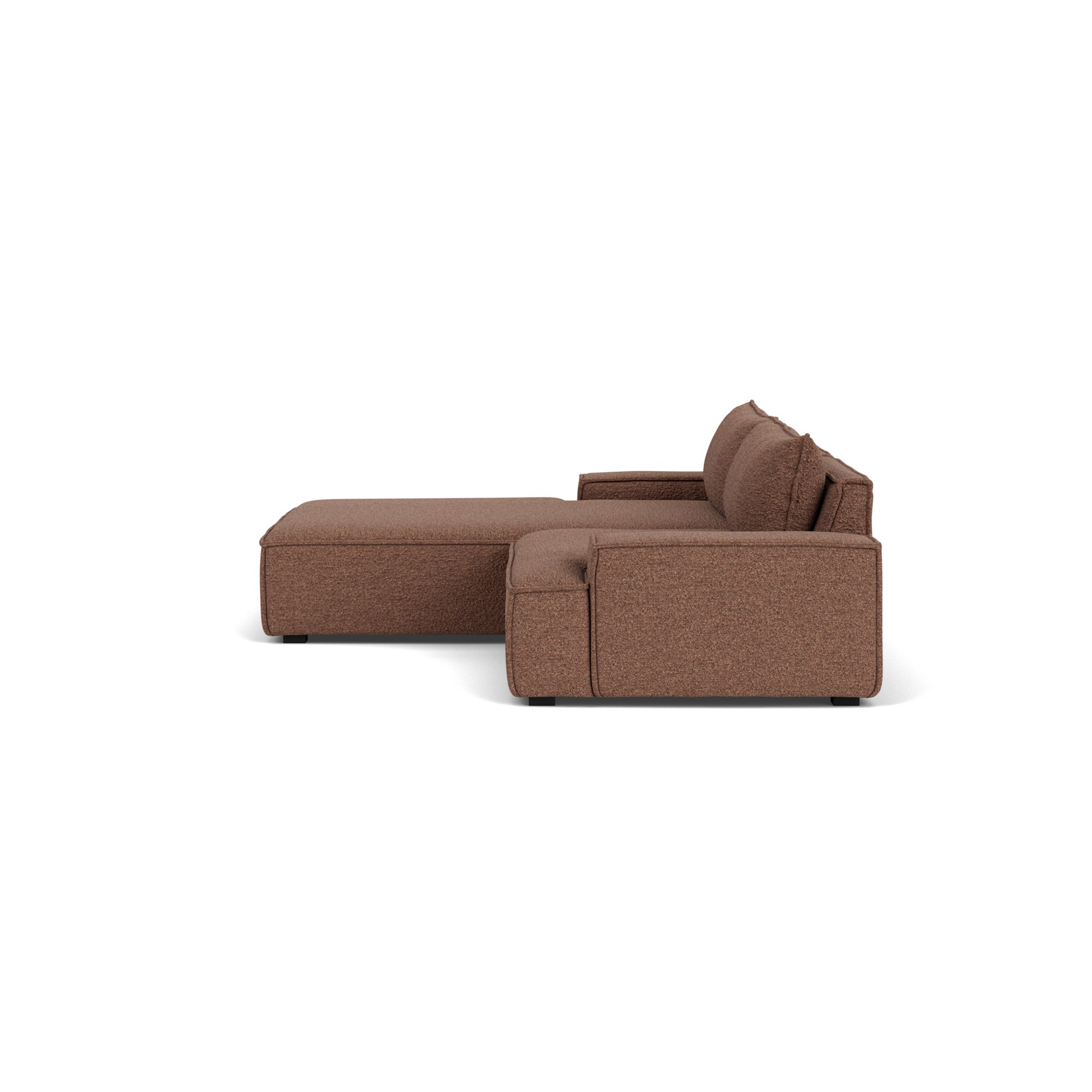 Daphne, 3,5-sits modulsoffa divan vänster Brun - Pebble Rust - SOFACOMPANY