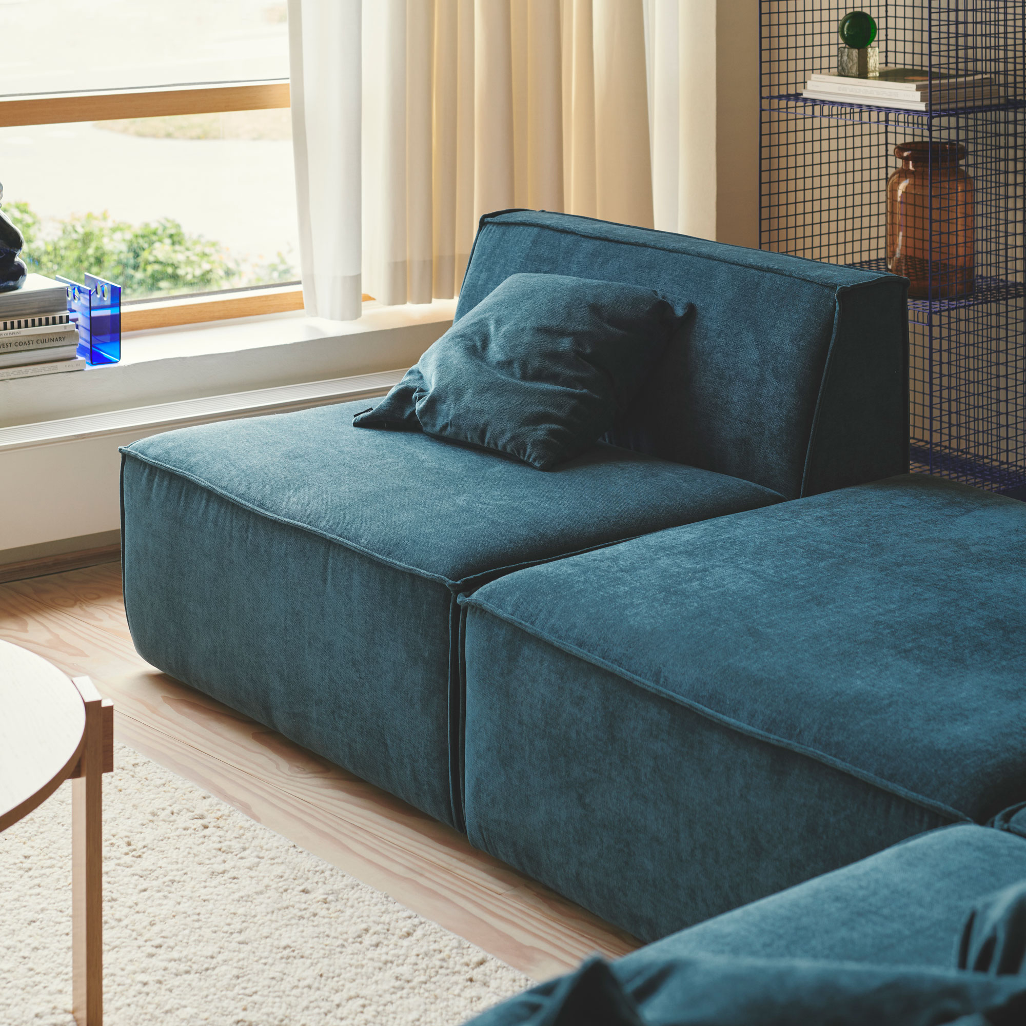 Dane, 1-Sitzer Modul Blau - Danny Dusty Blue - SOFACOMPANY