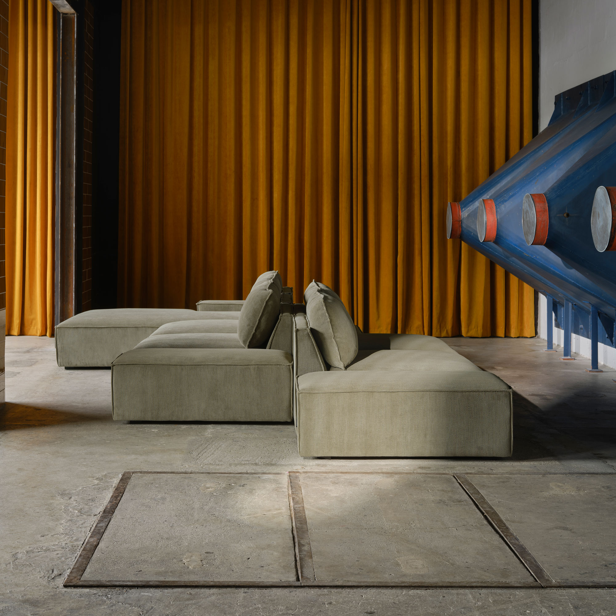 Daphne, 2-Sitzer Modulsofa mit Récamiere links Grün - Free Sage ...