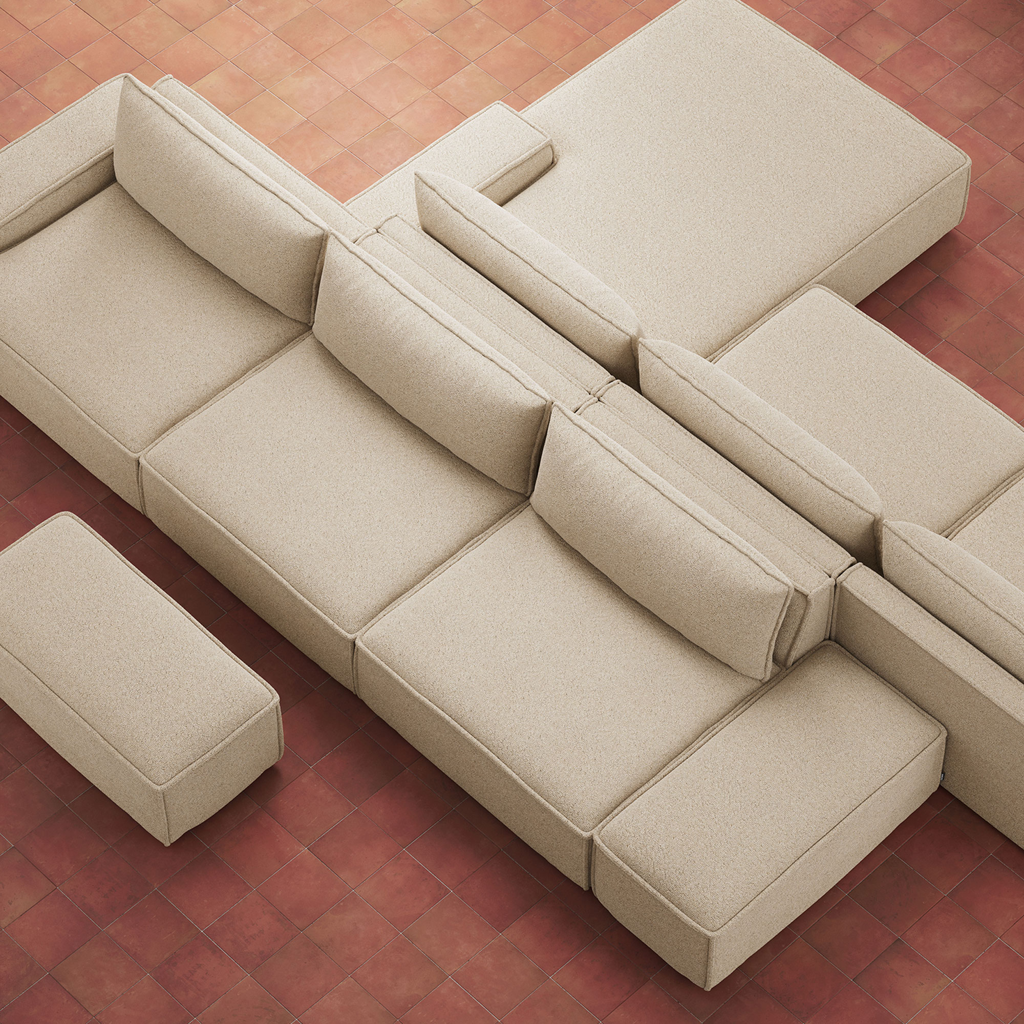 Daphne, Hjørne modulsofa, venstre Sand - Pasha Dune - SOFACOMPANY