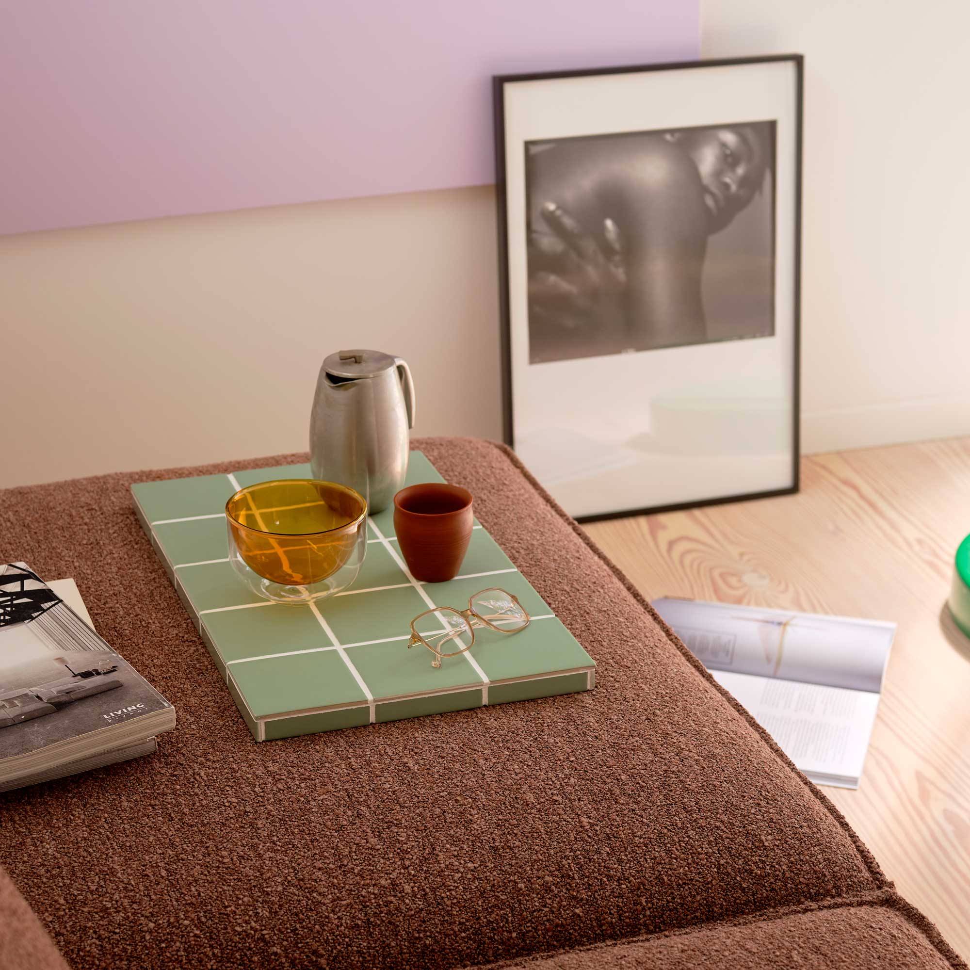 Daphne, 1-sits modul, vänster Brun - Pebble Rust - SOFACOMPANY