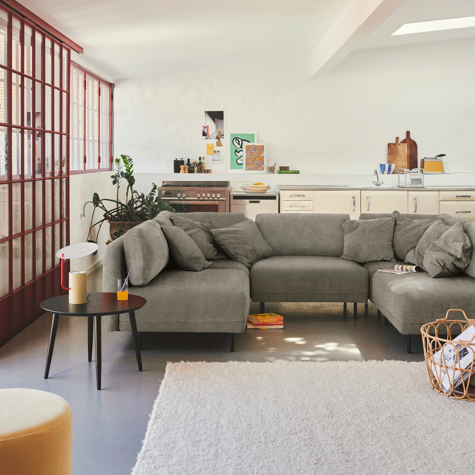 Ellis, chaiselongue module, verplaatsbare arm Groen - Planet Grey Green ...