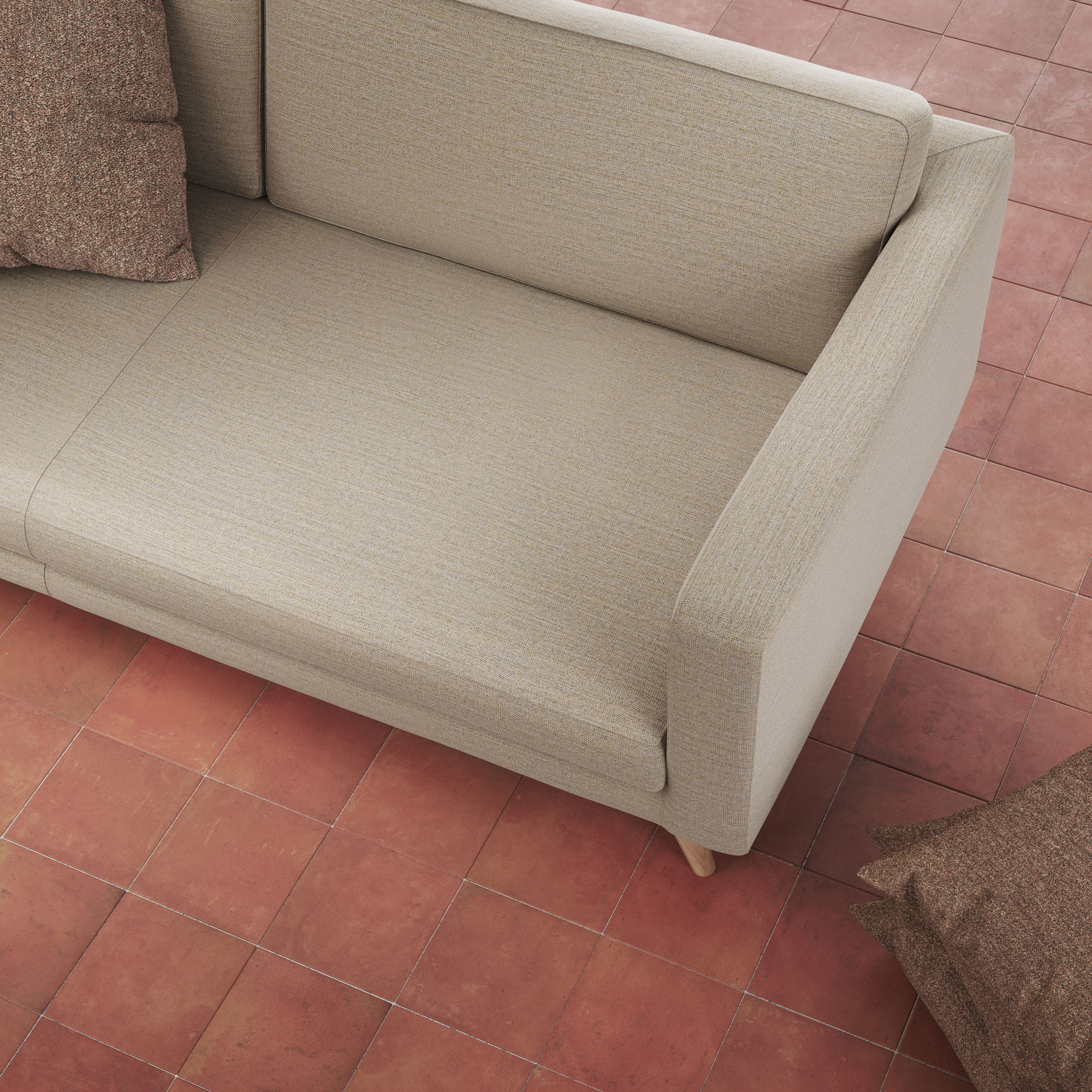 Johan 3-Sitzer Sofas Hellgrau - Vega Sand Dune - SOFACOMPANY