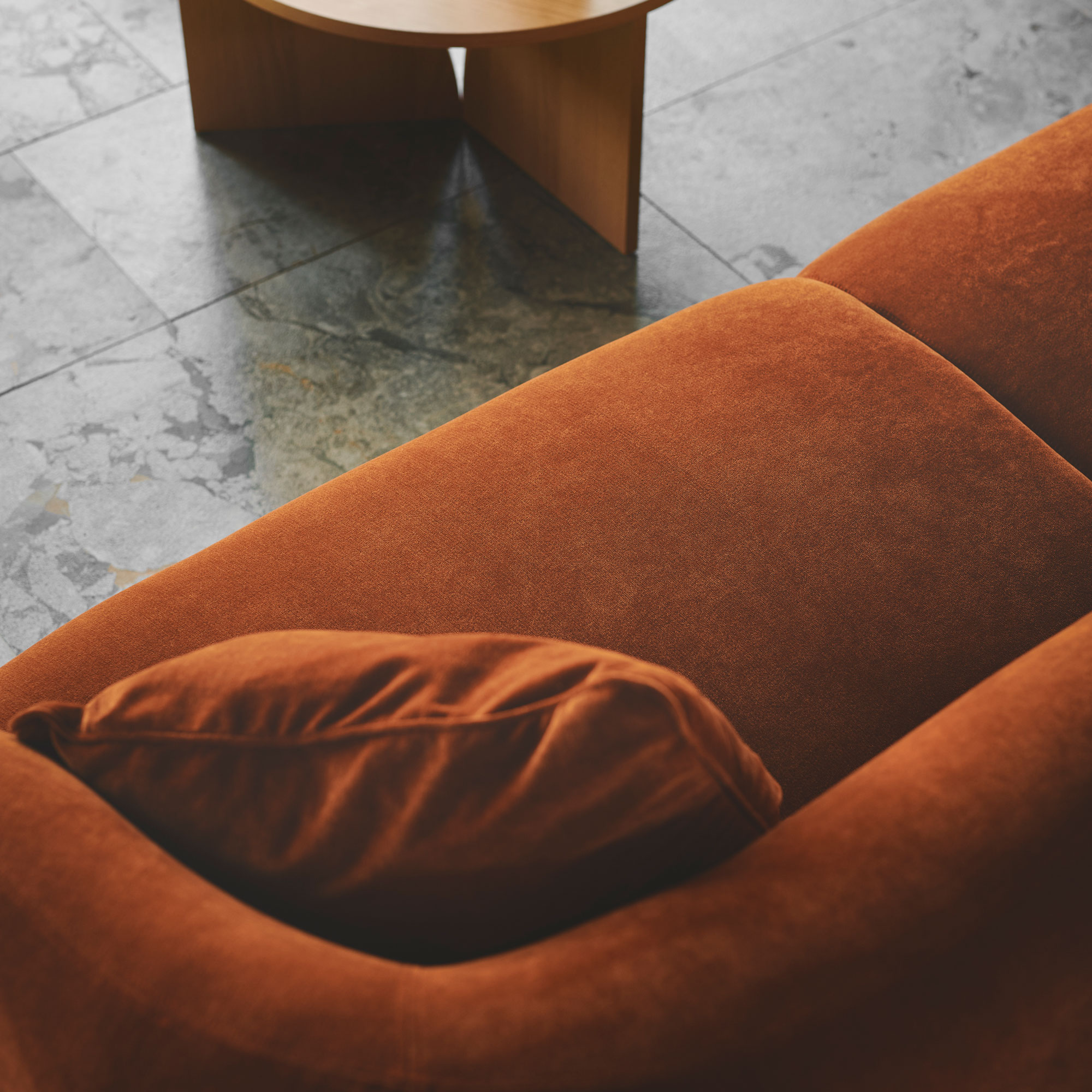 Paula 3-Sitzer Sofas Rötlich - Moss rust - SOFACOMPANY