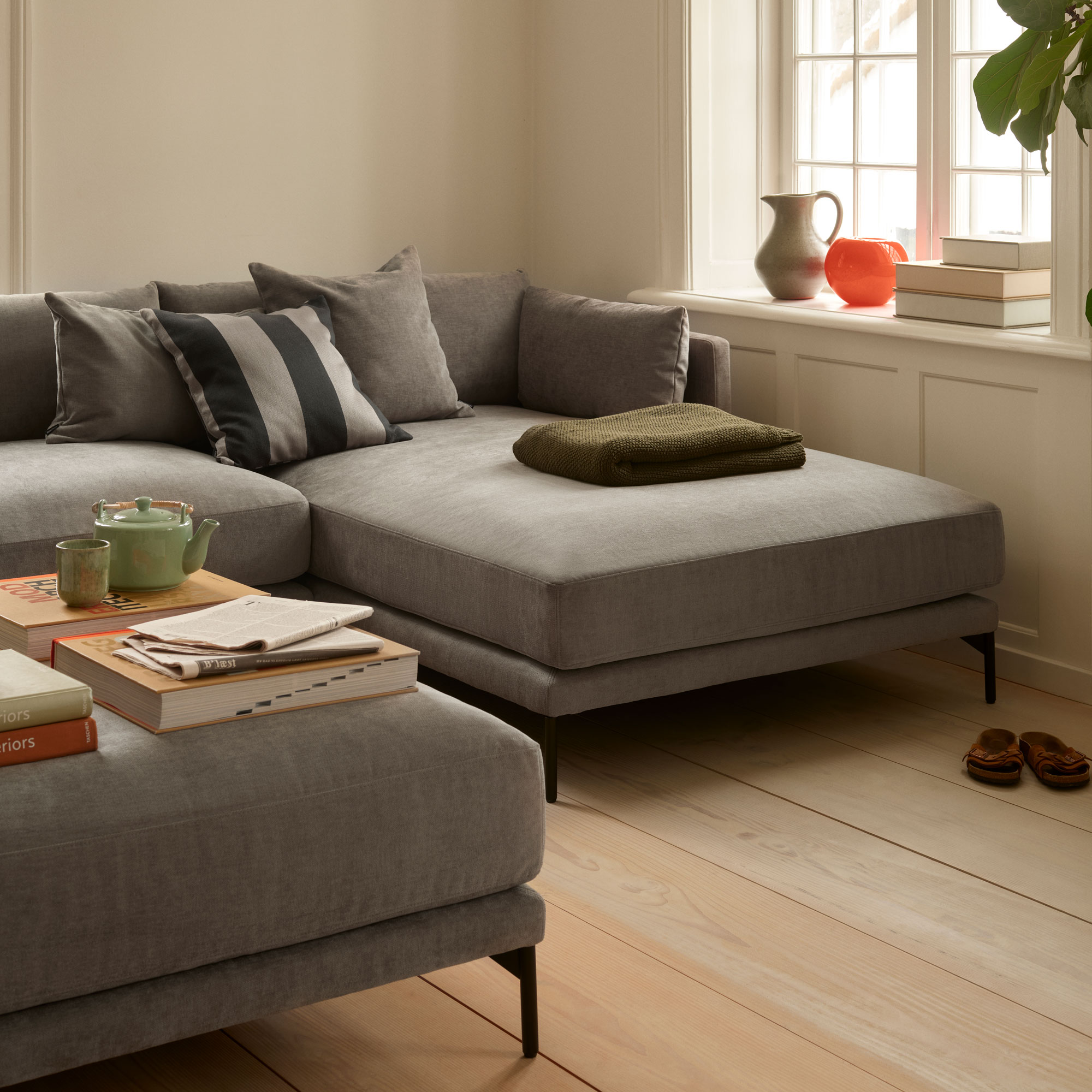 Vincent, Fodskammel modul Grøn - Planet Grey Green - SOFACOMPANY